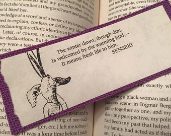 Haiku and Burlap Bookmark