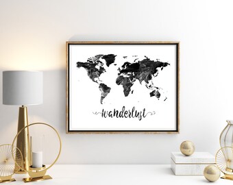 Abstract world map | Etsy