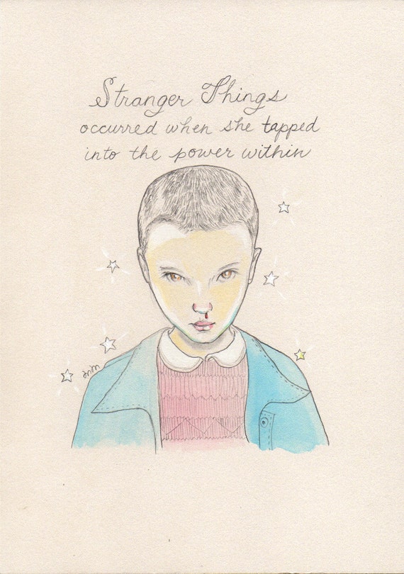 Eleven Stranger Things Mini Art Print by Marybel Martin