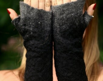 Wool felted mittens | Etsy