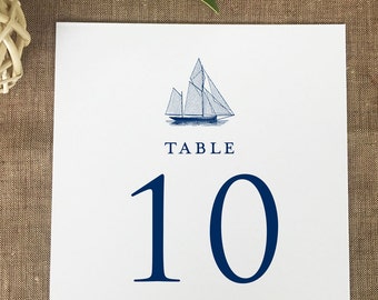 Navy table numbers | Etsy
