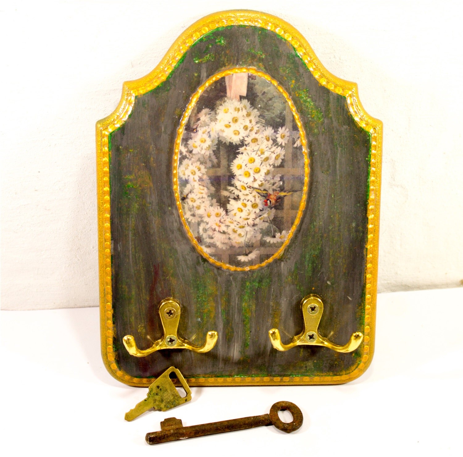 Key holder wooden key holder key board key hooks organizer