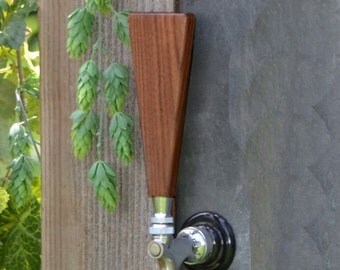 Personalized Beer Tap Handle of Walnut with a handmade Copper