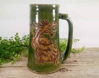 Green dragon mug | Etsy