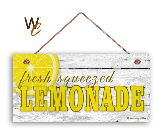 Fresh Squeezed Lemonade Sign Summer Sign Rustic White Wood