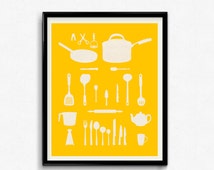 Unique retro kitchen poster related items | Etsy