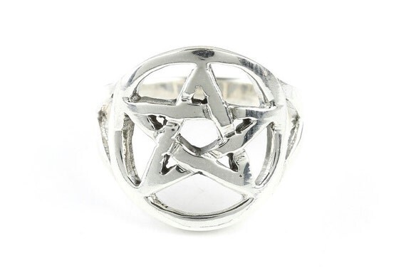 Pentacle Ring Sterling Silver Pentagram Ring 925 Star Ring