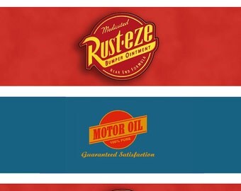 Disney Cars Birthday juice labels Rusteze and Dinoco