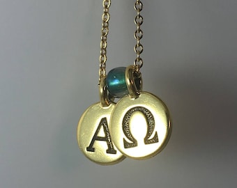 Alpha omega necklace | Etsy