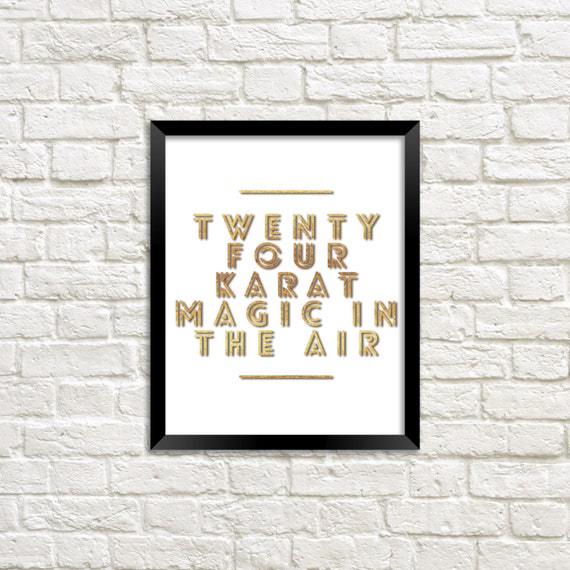 24 KARAT MAGIC Bruno Mars Lyrics Instant Digital Download