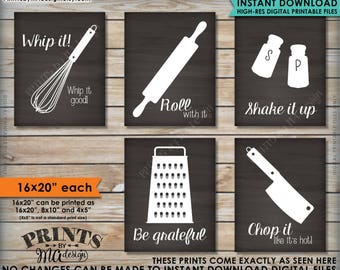 Kitchen Decor PRINTABLE signs. Set of Chalkboard Kitchen