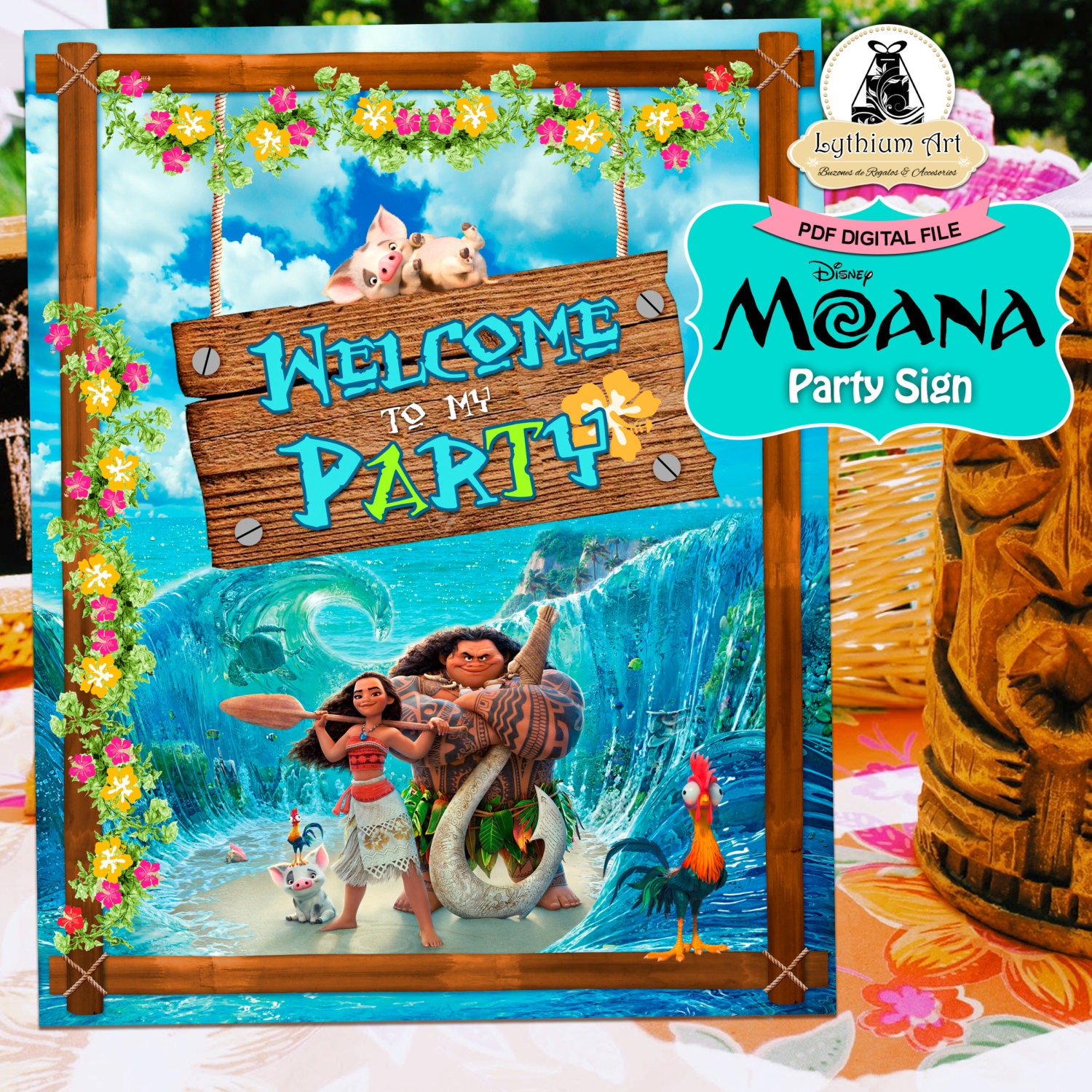 Moana Party Sign Moana Welcome Sign Instant Download