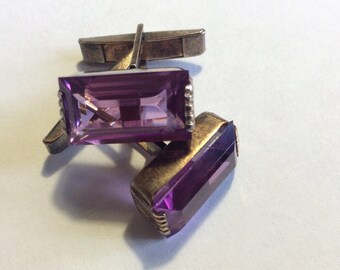 Amethyst cufflinks | Etsy