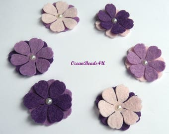 Violet fabric flower | Etsy