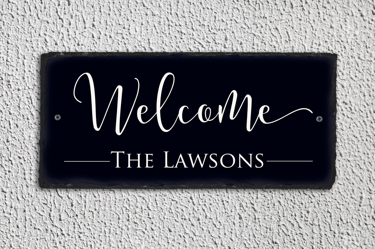 Outdoor Welcome Sign Slate Welcome Sign Custom Name Plaque