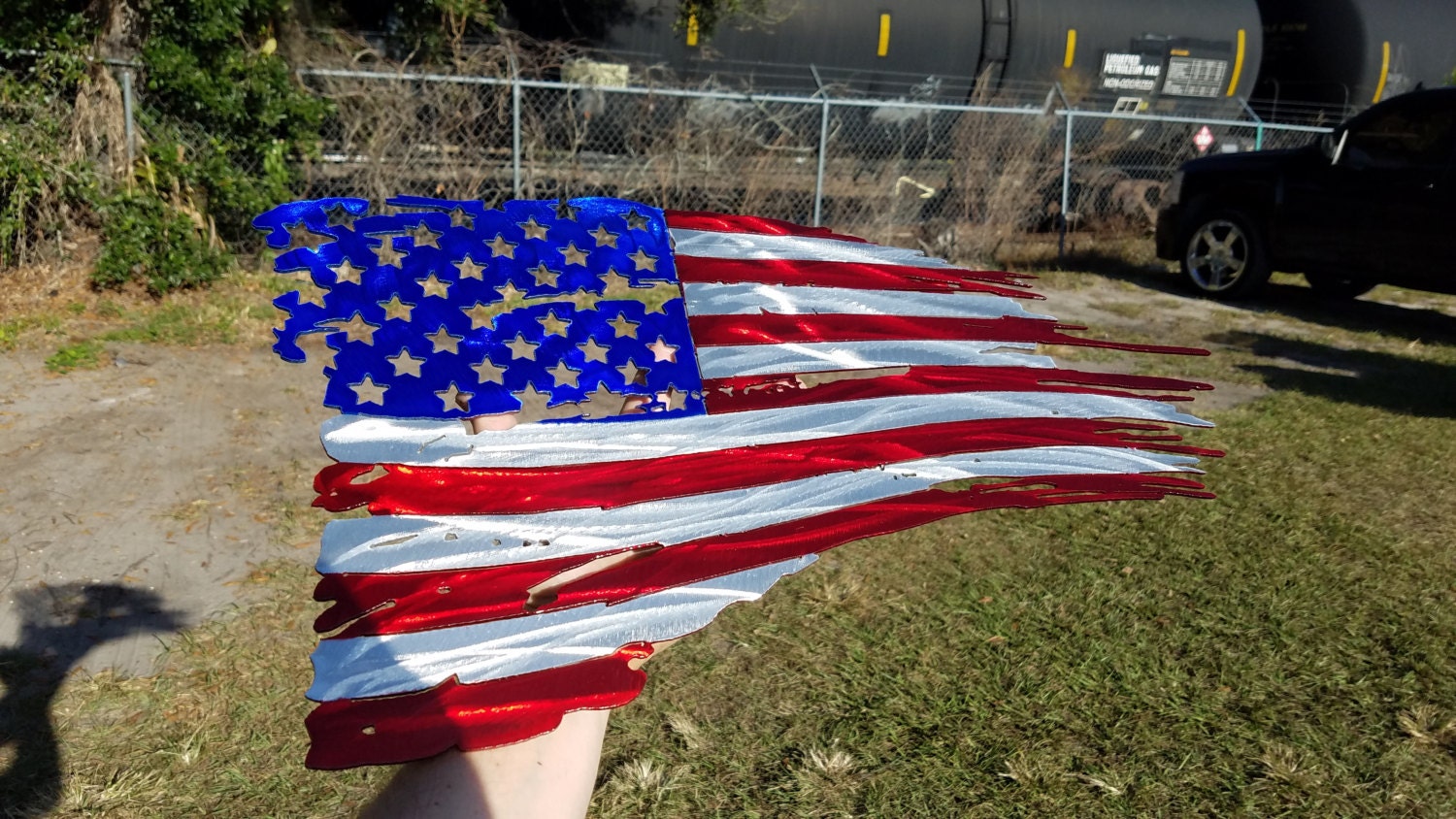 Tattered and Torn American flag metal art. by AdvancedMetalArt