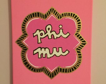 Phi mu canvas | Etsy