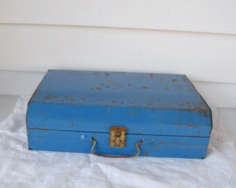 Blue metal box | Etsy
