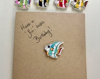 Fish birthday card | Etsy