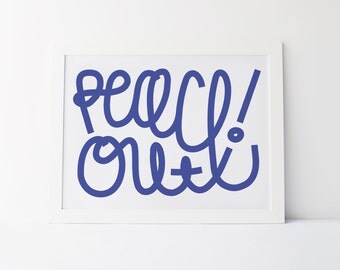 Cursive peace | Etsy