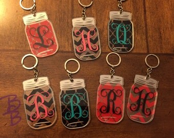 Mason jar keychain | Etsy