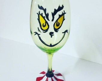 Grinch wine glass | Etsy