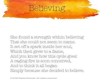 Strength poem | Etsy