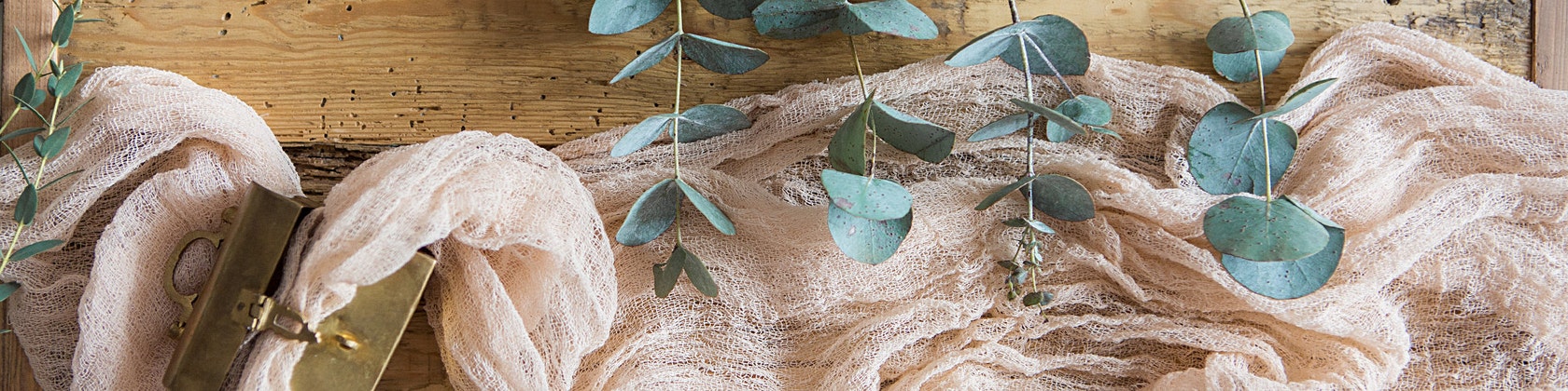 HAND DYED CHEESECLOTH RUNNERS RIBBON WEDDING DECOR by LinenLark