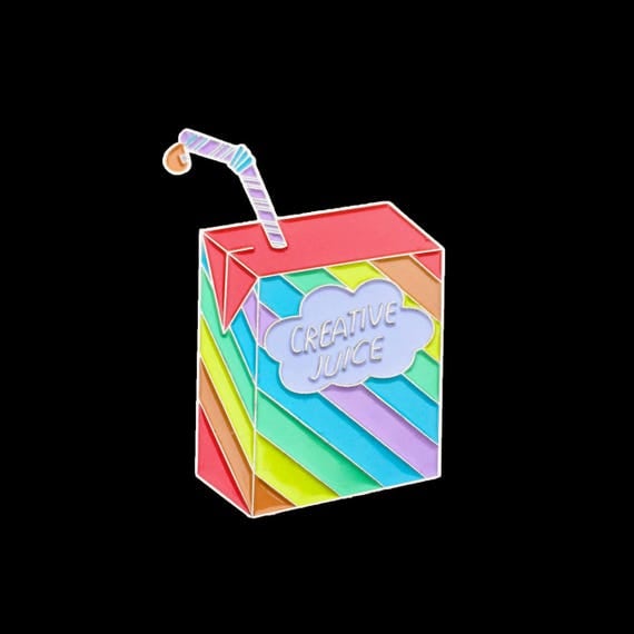 I made a creative juice enamel pin in the form of a rainbow colored ...