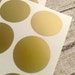 48 Gold circle stickers Gold circle mini decals Gold circle