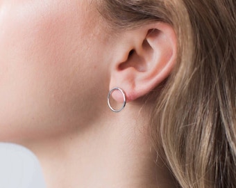 Open circle studs | Etsy