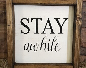 Stay awhile | Etsy