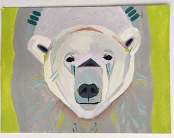 Polar bear painting | Etsy