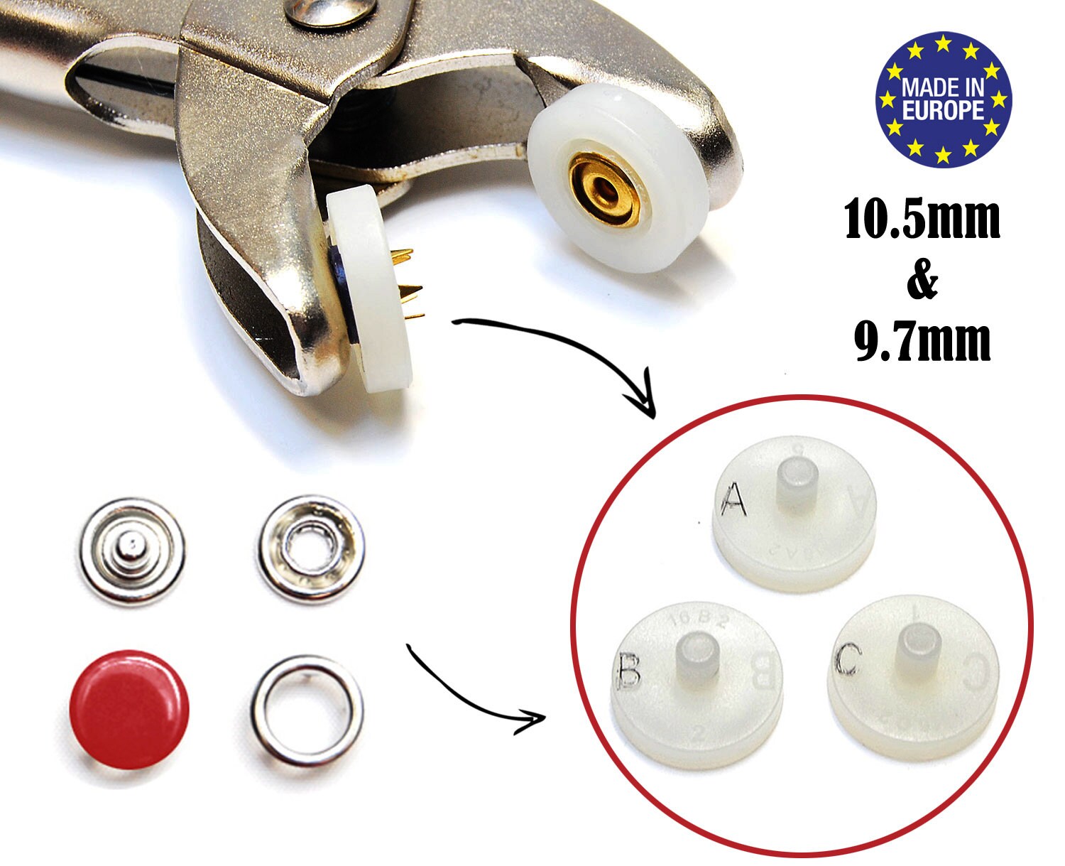 Snap Tool snap attaching tool snap plier kit for 10.5mm