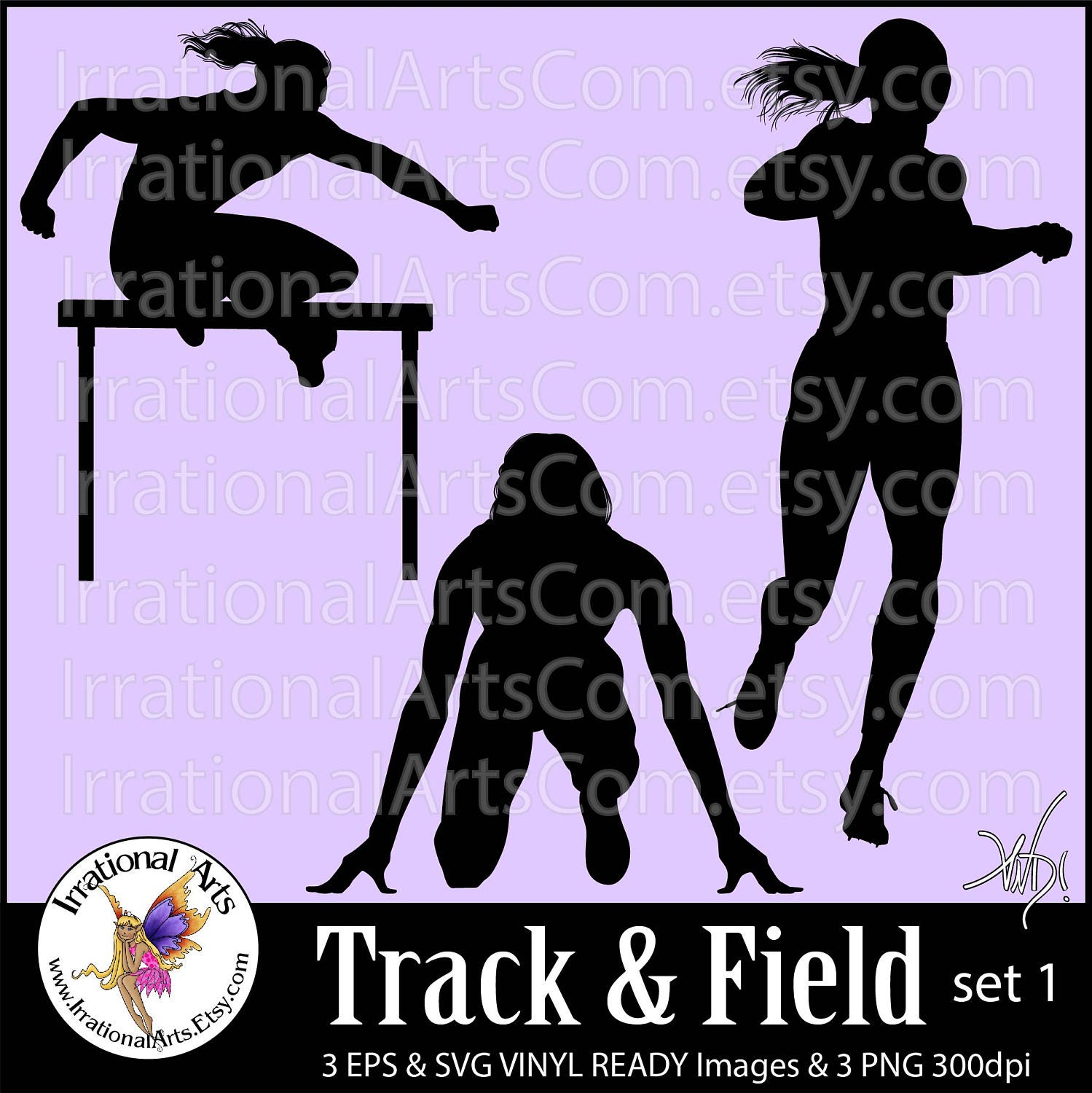 Track and Field set 1 Silhouettes Vinyl Ready Images digital