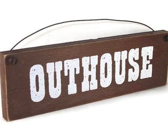 Rustic outhouse sign | Etsy