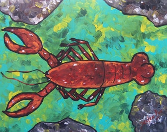 Lobster painting | Etsy