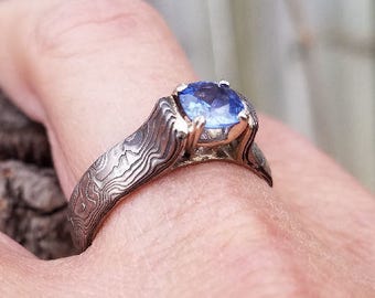 Mokume Gane Wedding Rings Handmade by Debra by CustomMokumeGane