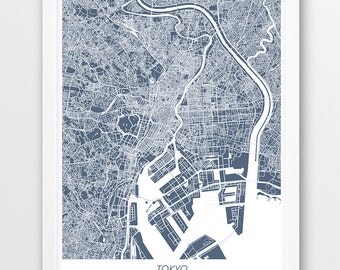 Tokyo map | Etsy