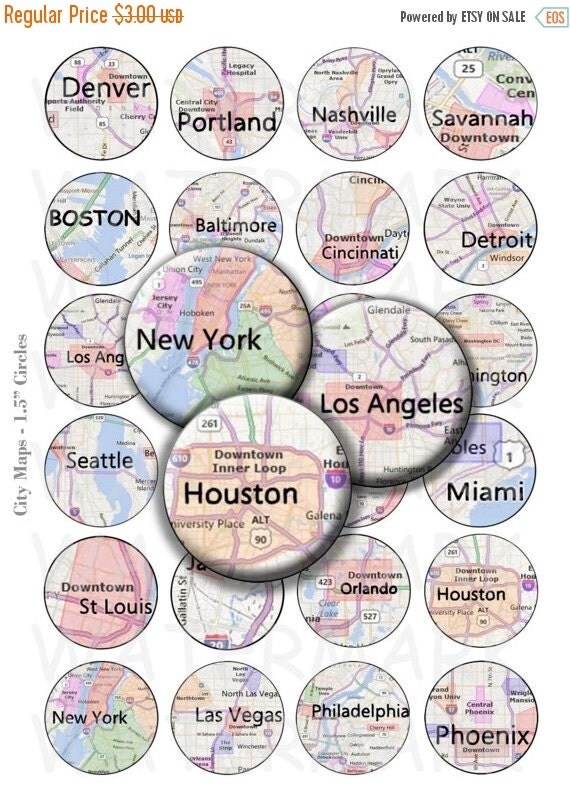 30% Off Sale City Maps Digital Collage Sheet 1.5 by OldMarket