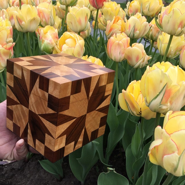 Wooden Keepsake Boxes with Vintage Quilt Designs by Quiltboxes