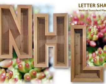 Wood letter planter | Etsy