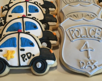 Police car cookies | Etsy