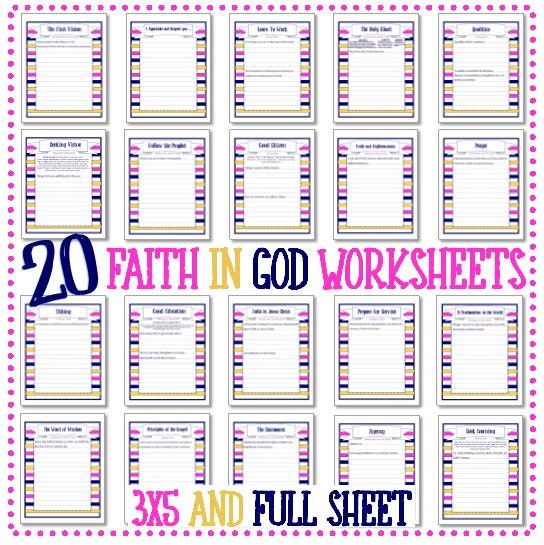 Faith In God 20 Worksheets Instant Download