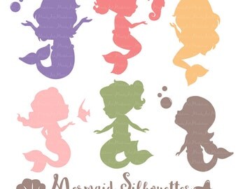Cute Mermaid Silhouette Clipart Mermaid Silhouettes Clipart