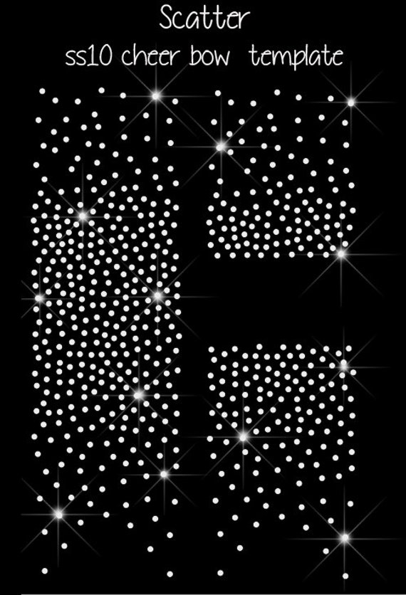 Scatter Ss10 Rhinestone Cheer Bow Strip Template