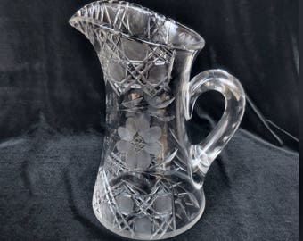 Cut glass pitcher | Etsy
