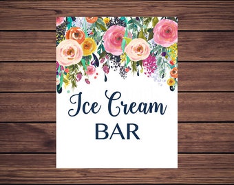 Ice cream bar sign | Etsy