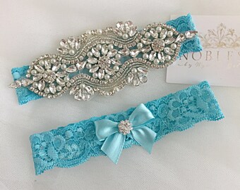 Turquoise garter | Etsy