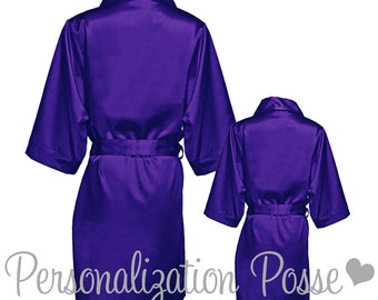 Purple satin robe | Etsy